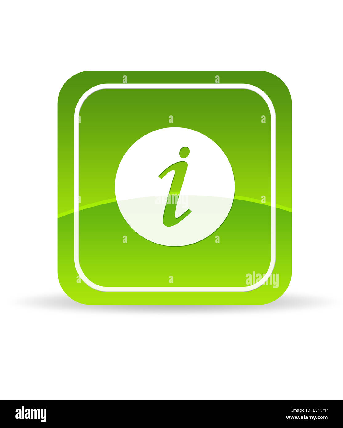 Green Info Icon Stock Photo - Alamy