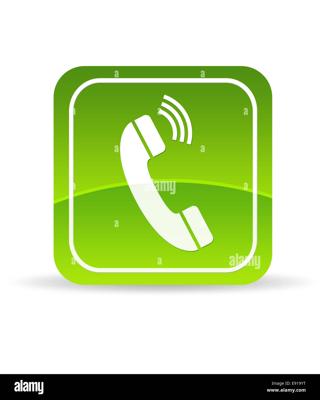Green Phone Icon Stock Photo - Alamy