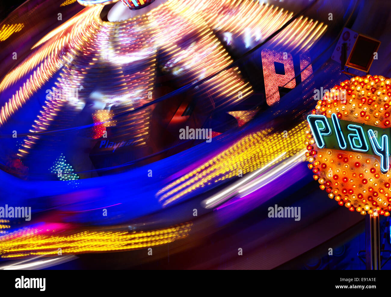 merry-go-round - Fun at the Evening Stock Photo - Alamy