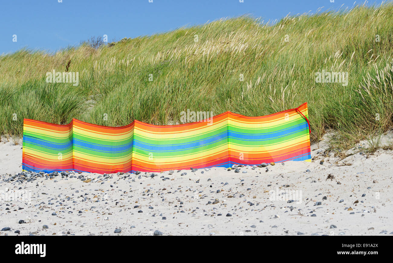 Windbreaker at the Beach Stock Photo - Alamy
