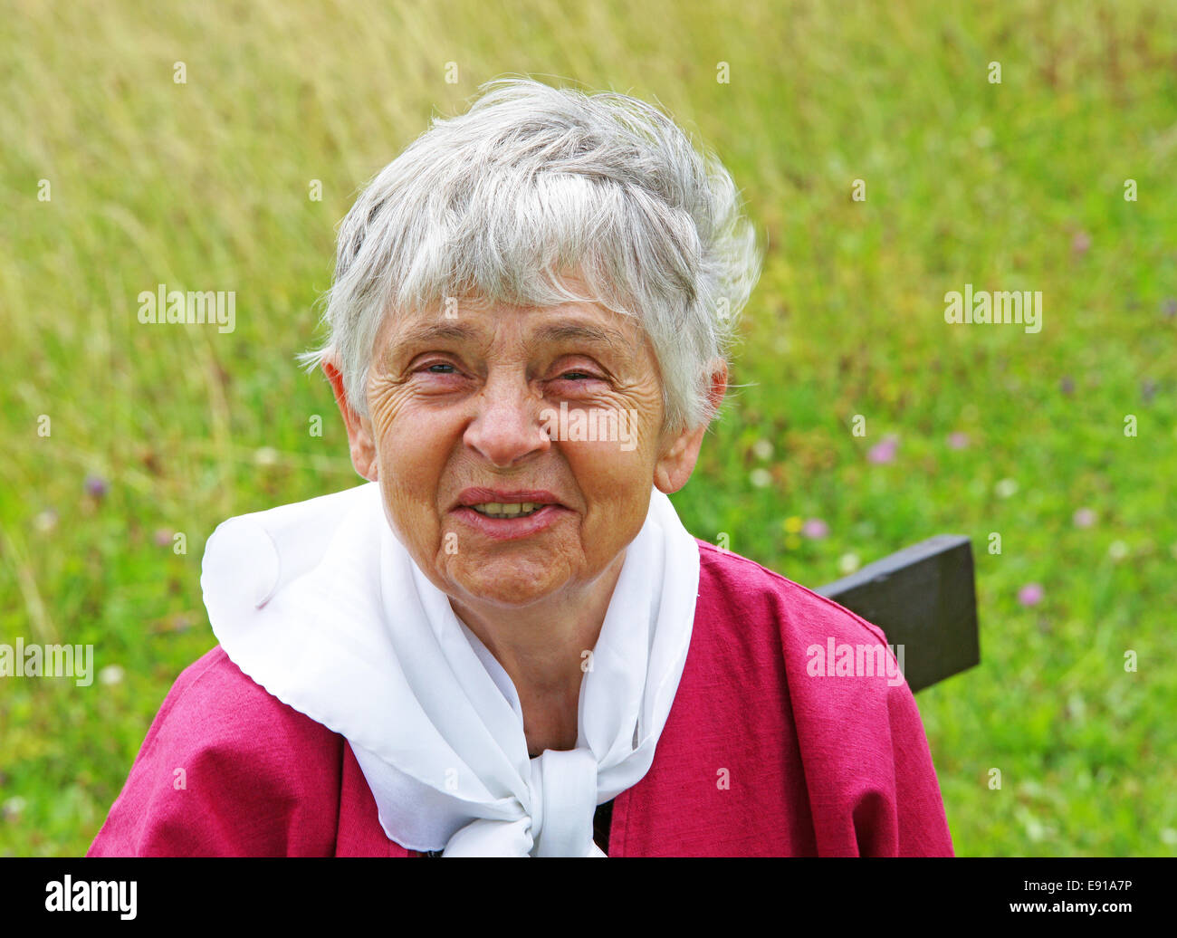Happy Senior Lady Outdoors Stock Photo - Alamy