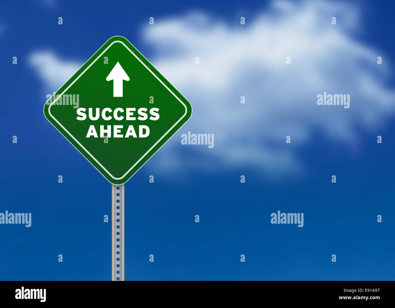 Success Ahead Road Sign Stock Photo - Alamy