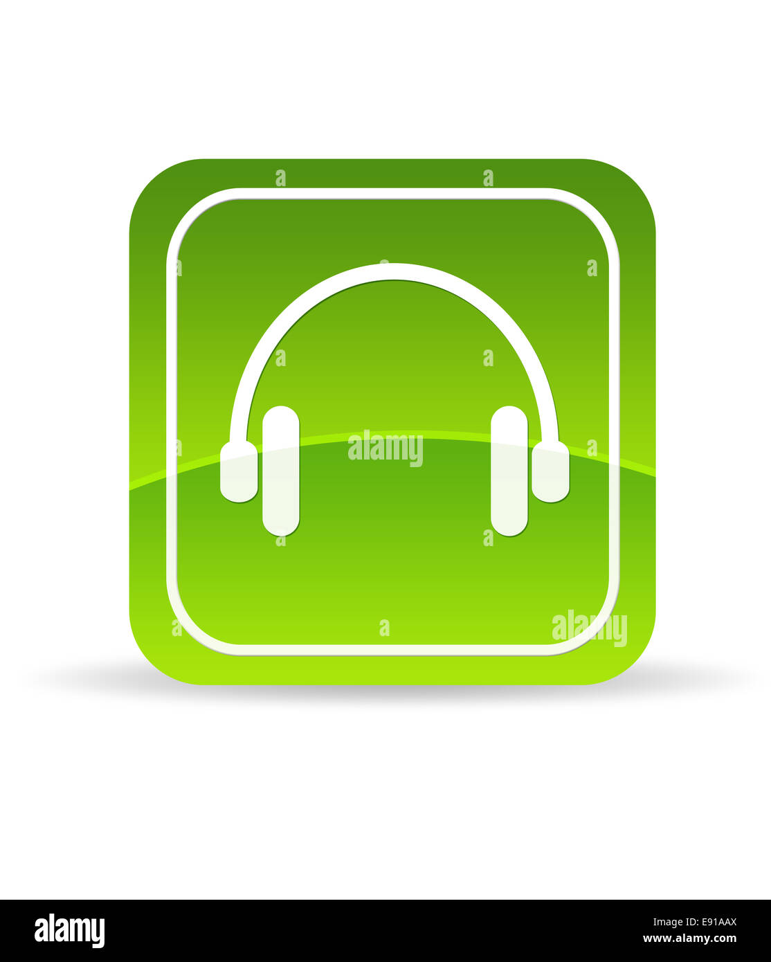 Green headphones Icon Stock Photo - Alamy