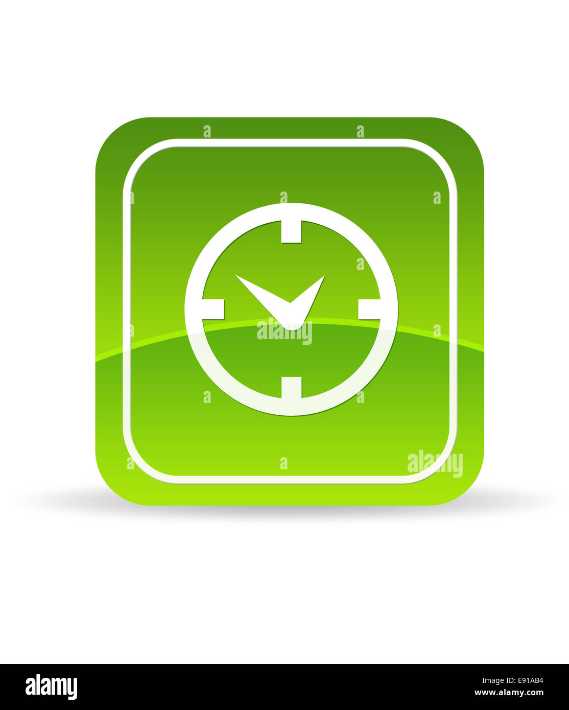 Green clock Icon Stock Photo - Alamy