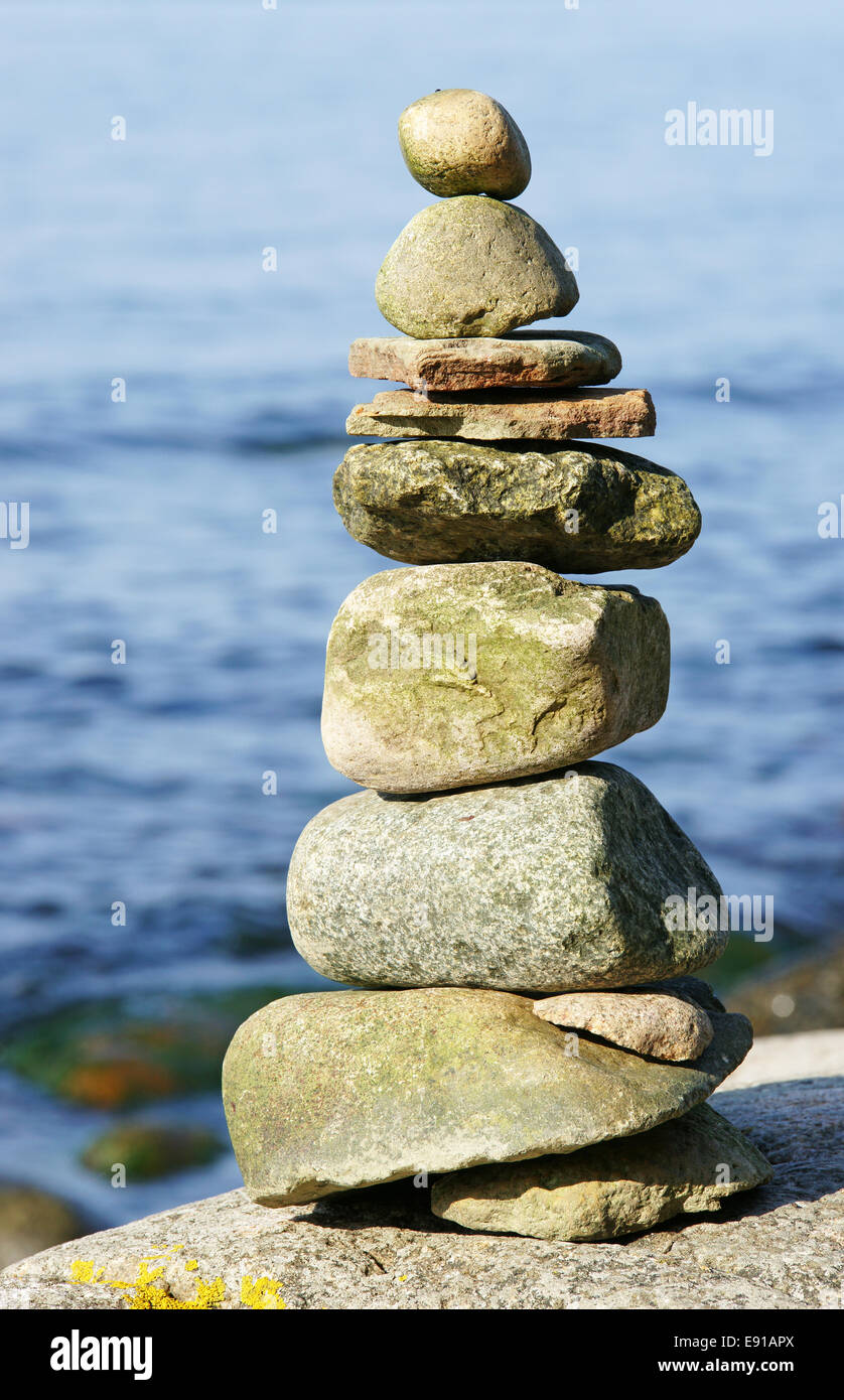 Stone Pyramid at the Sea Stock Photo - Alamy