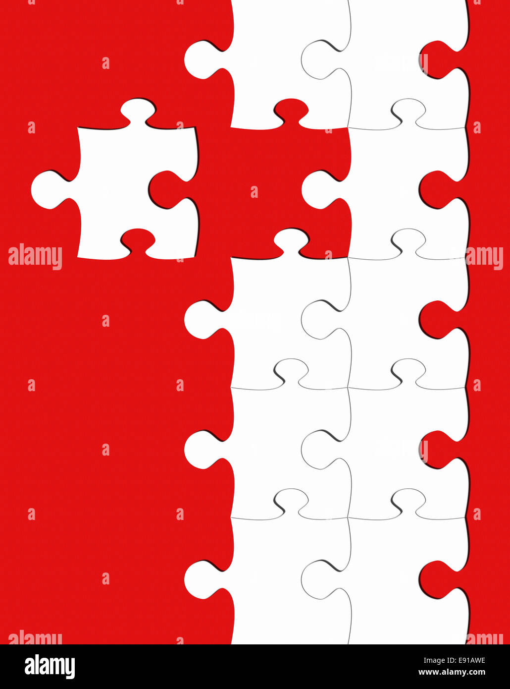 Jigsaw red white - Business Concept Stock Photo - Alamy