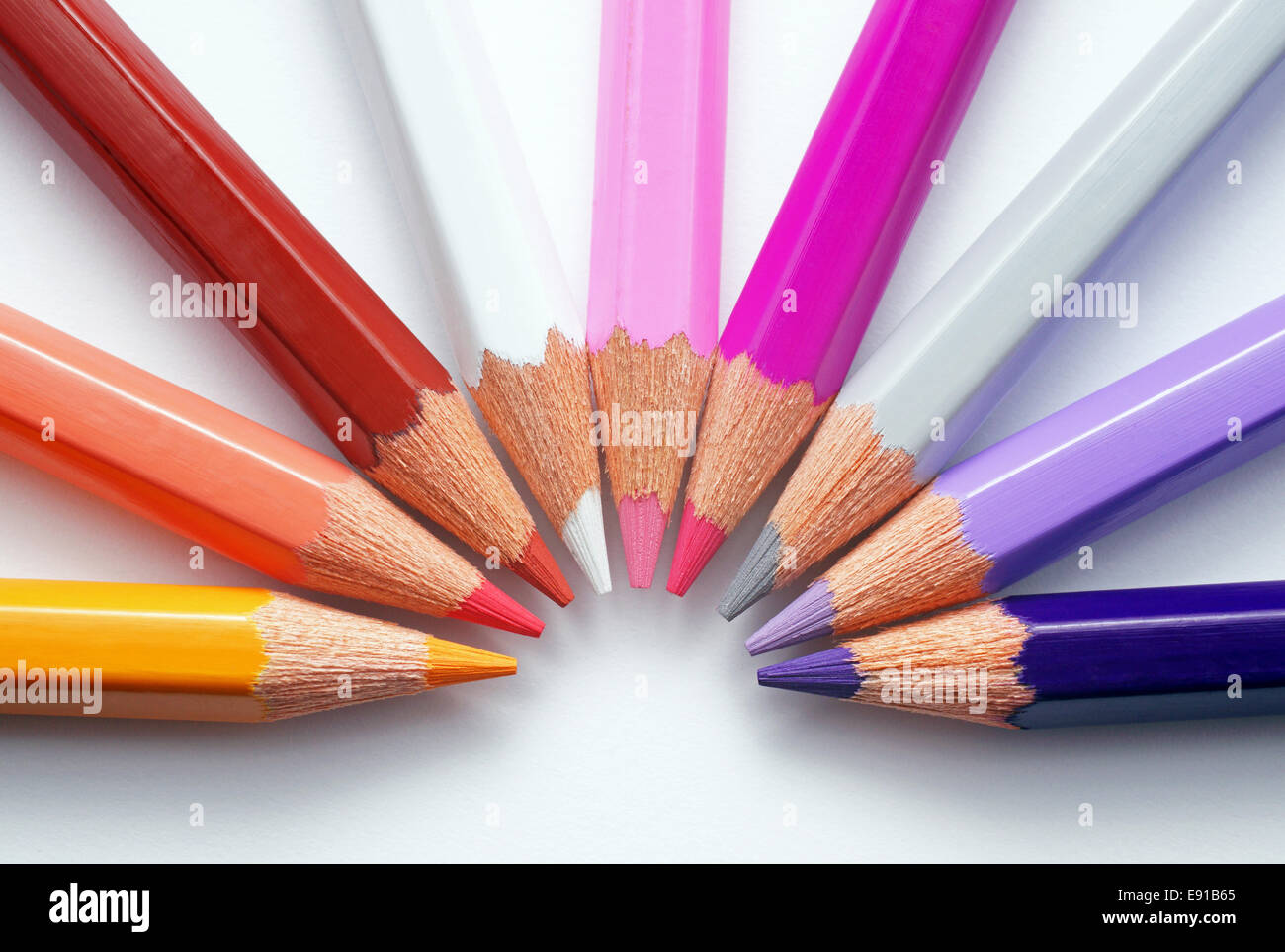 Crayons with Colours Stock Photo - Alamy