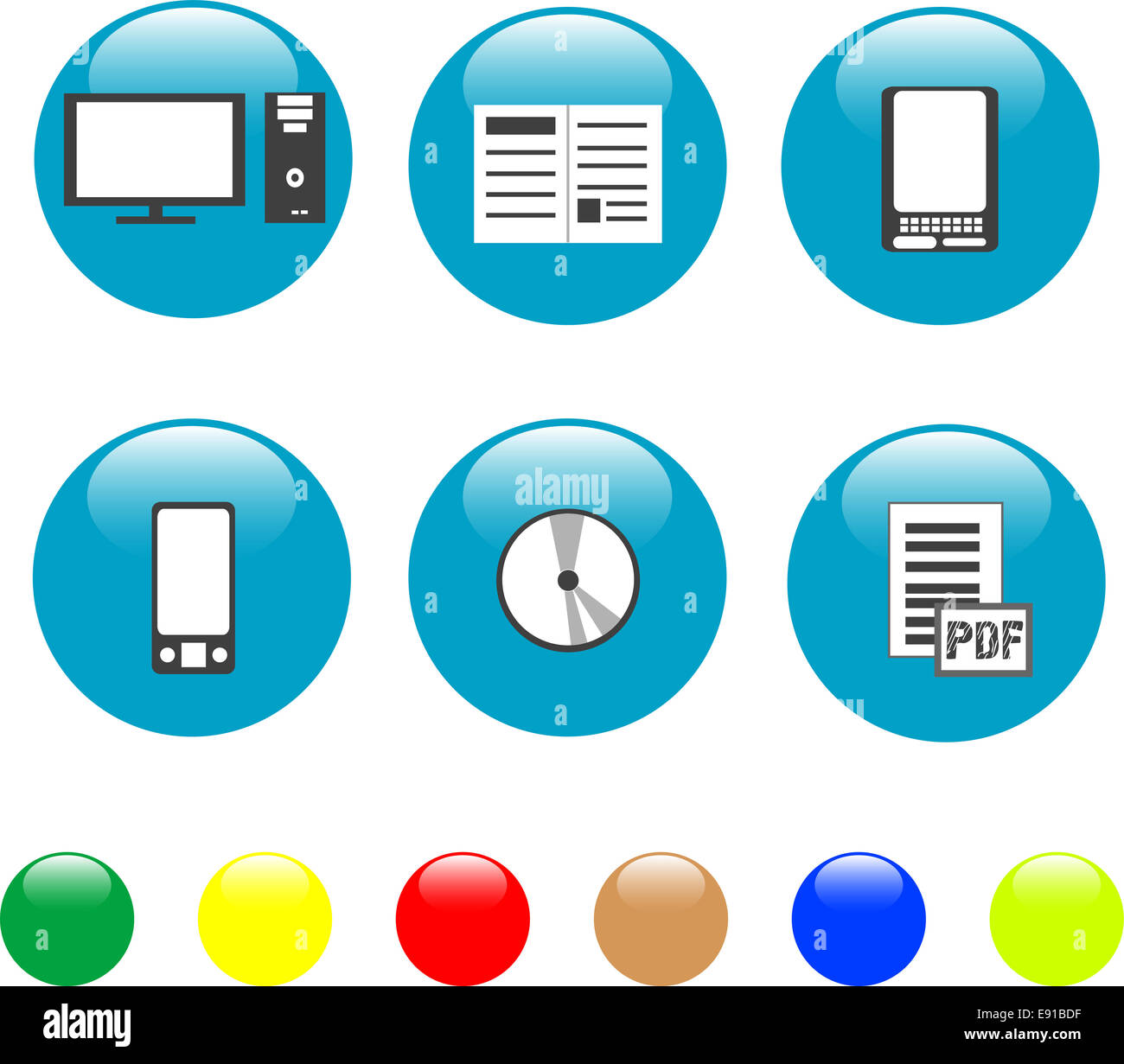 Digital media electronics equipment icons hi-res stock photography and ...