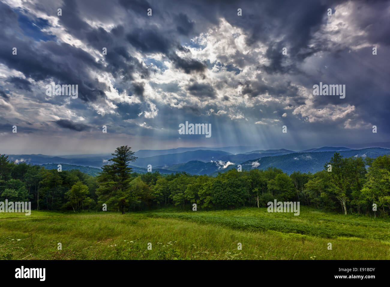 Storm over Blue Ridge Mountains Stock Photo - Alamy