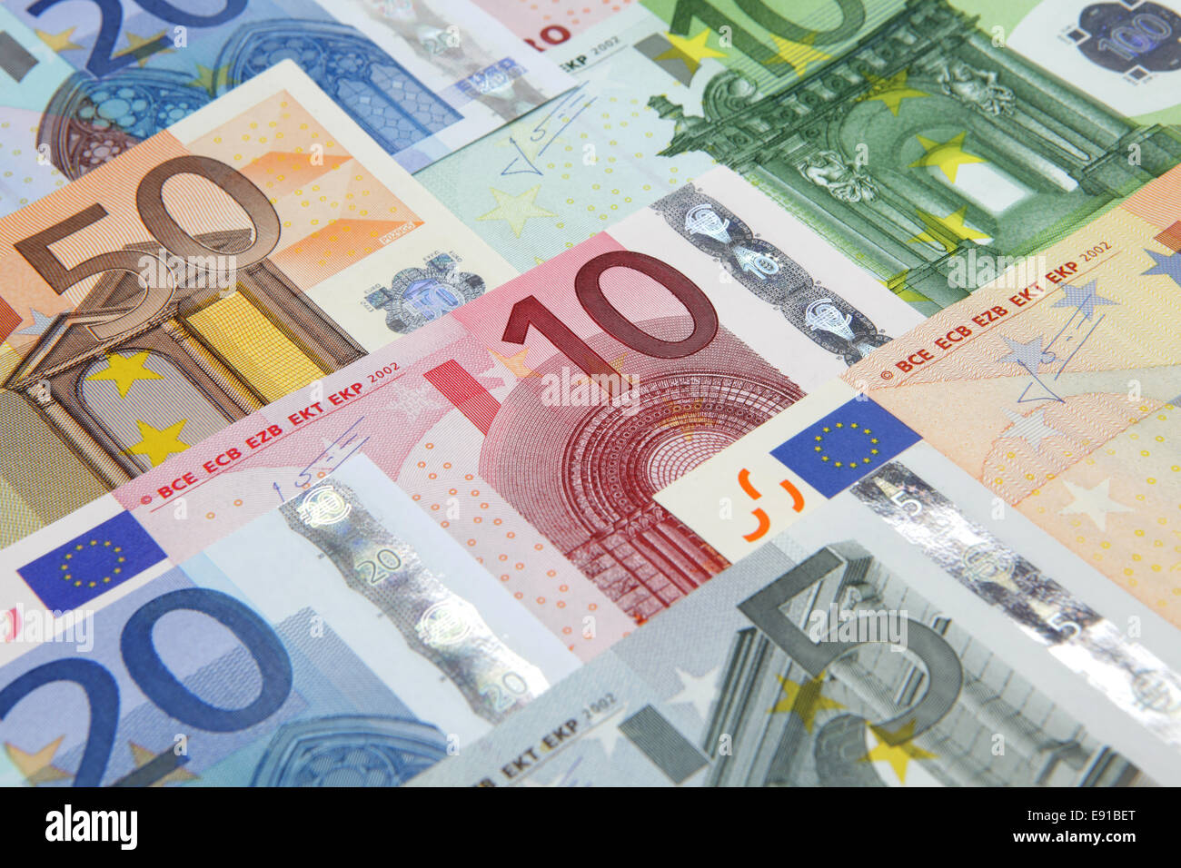 Variety of euro notes hi-res stock photography and images - Alamy