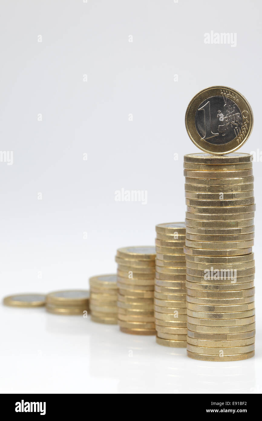 Euro coin stacks Stock Photo - Alamy