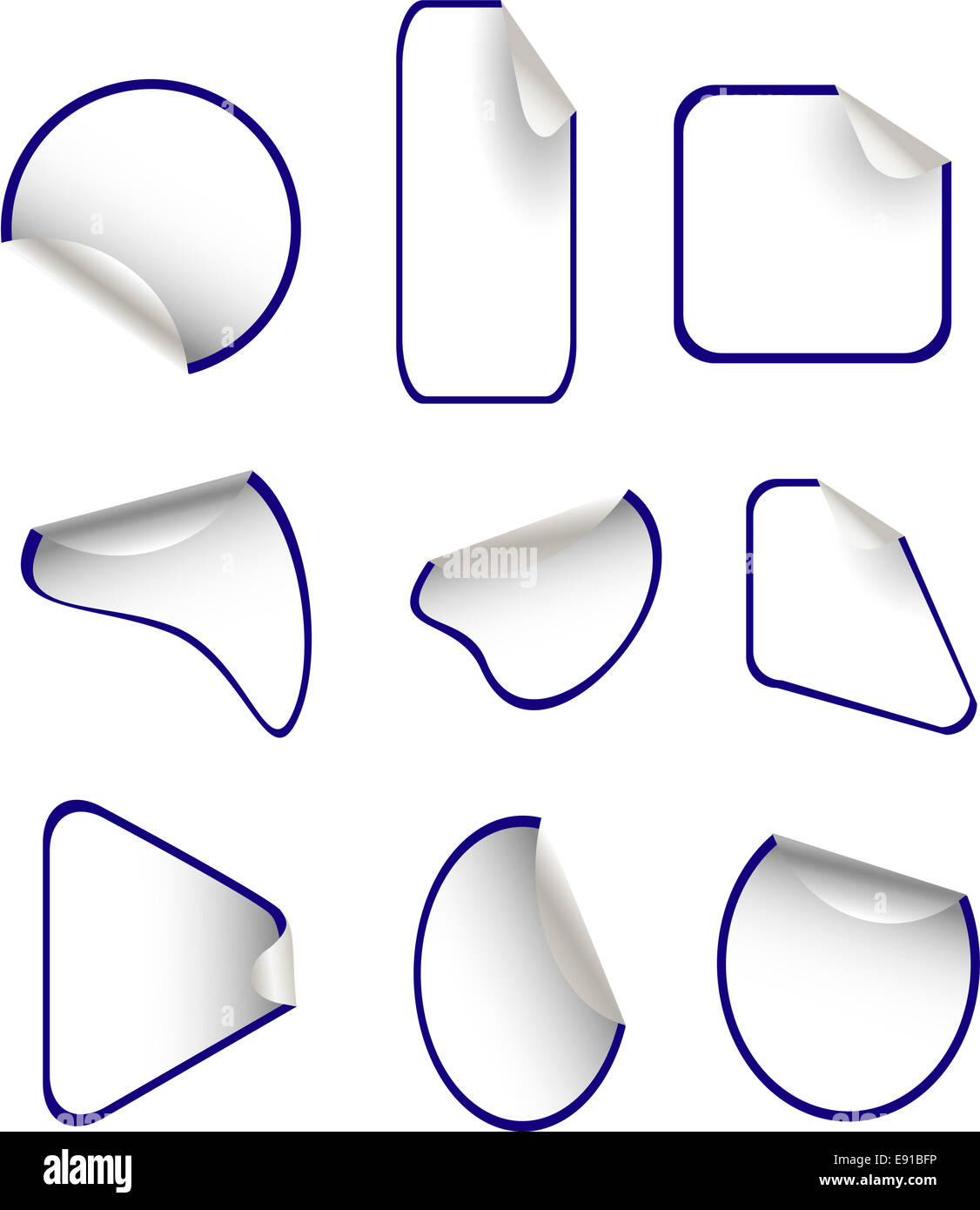 blank stickers label set Stock Photo - Alamy