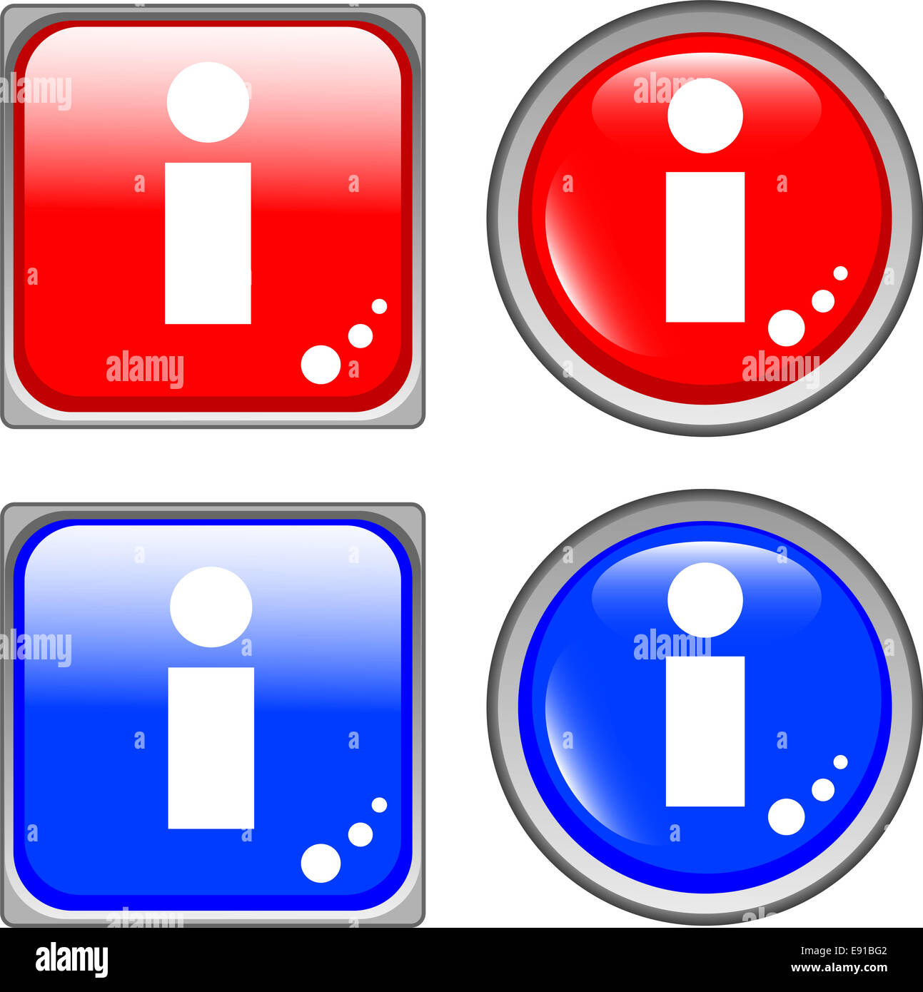 info glossy web button Stock Photo - Alamy