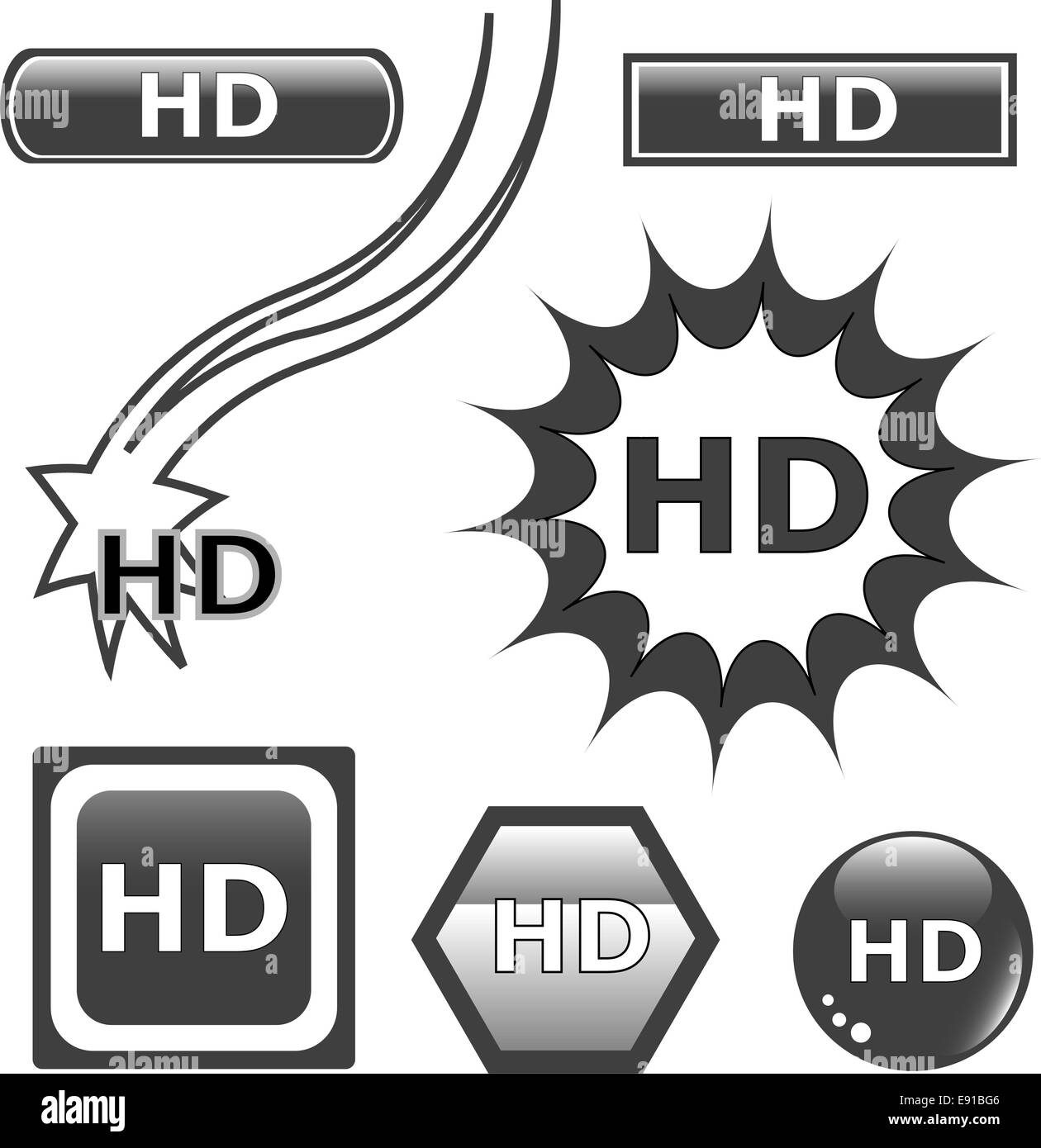Hd button hi-res stock photography and images - Alamy