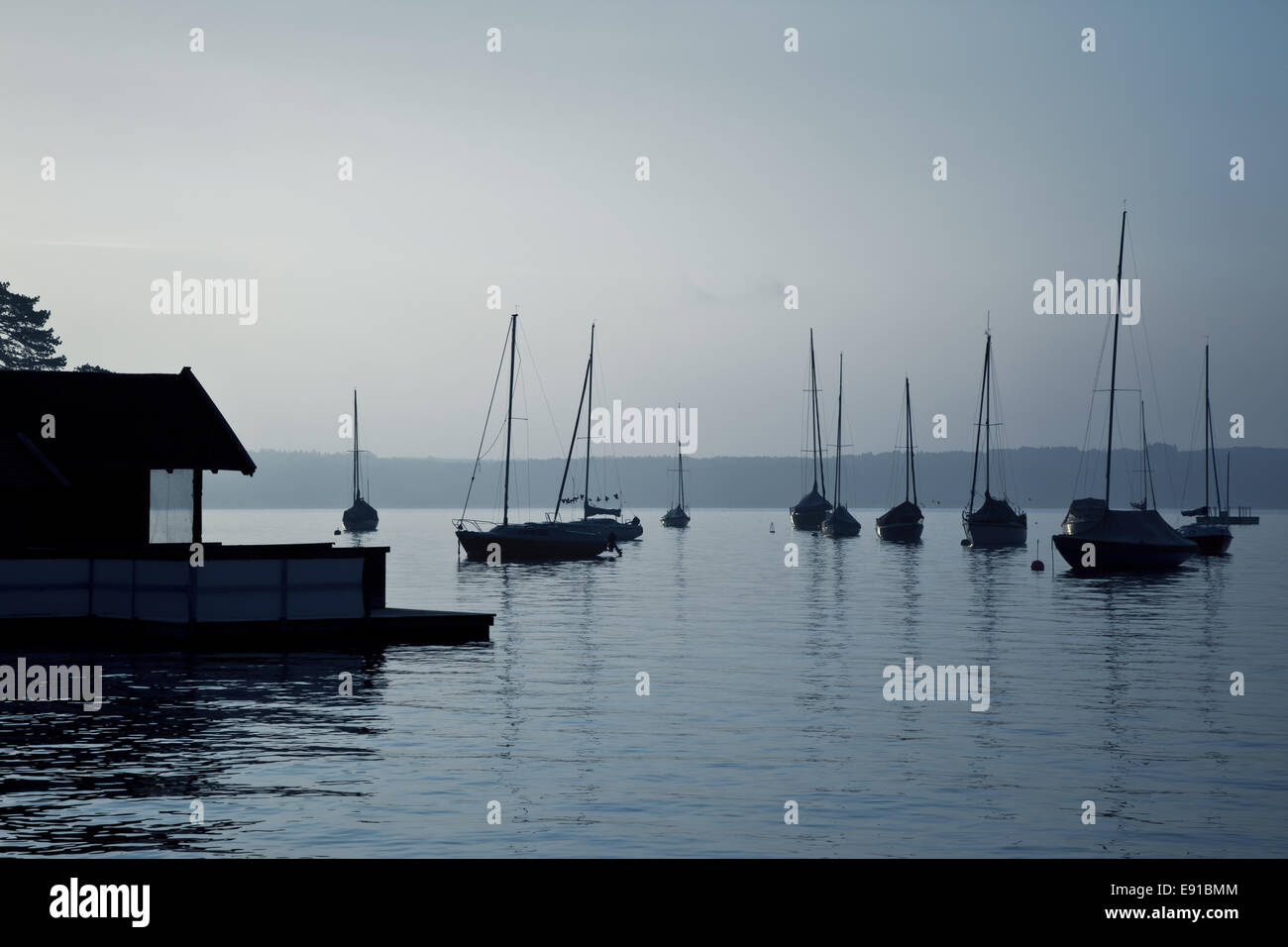 boats early morning mood Stock Photo - Alamy