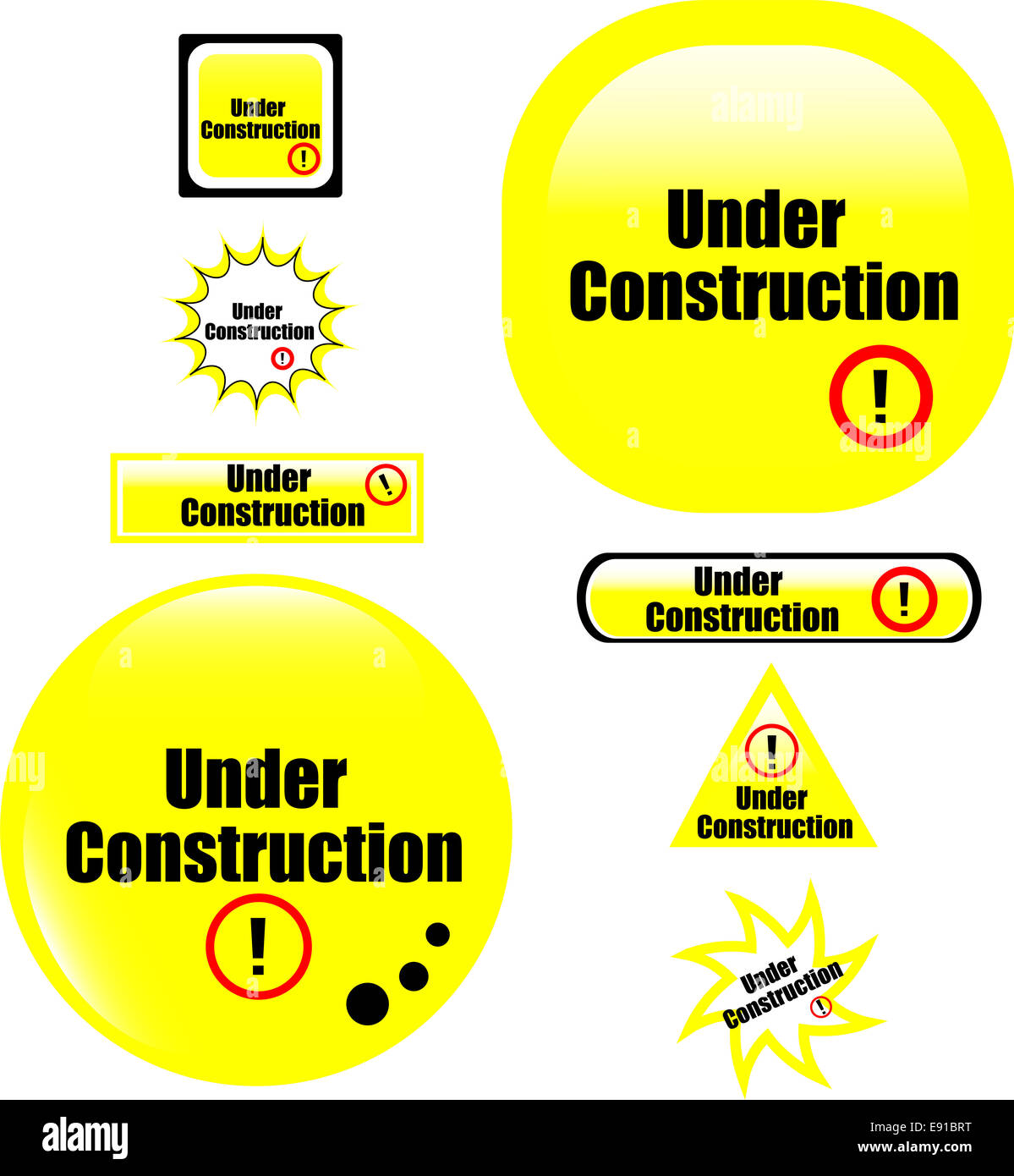 button under construction website icon Stock Photo - Alamy