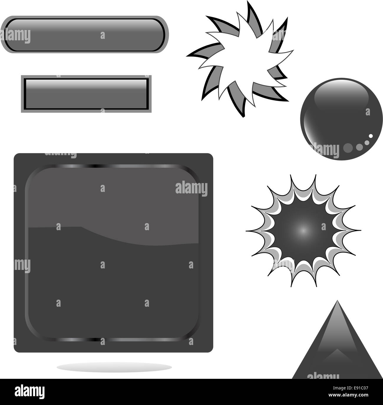 black shiny set web button Stock Photo - Alamy