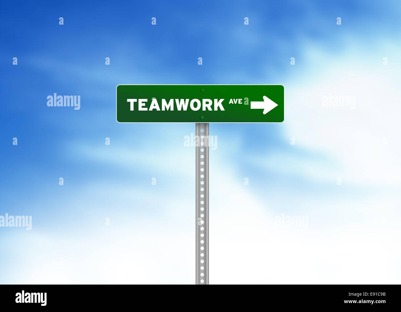 Teamwork Road Sign Stock Photo - Alamy