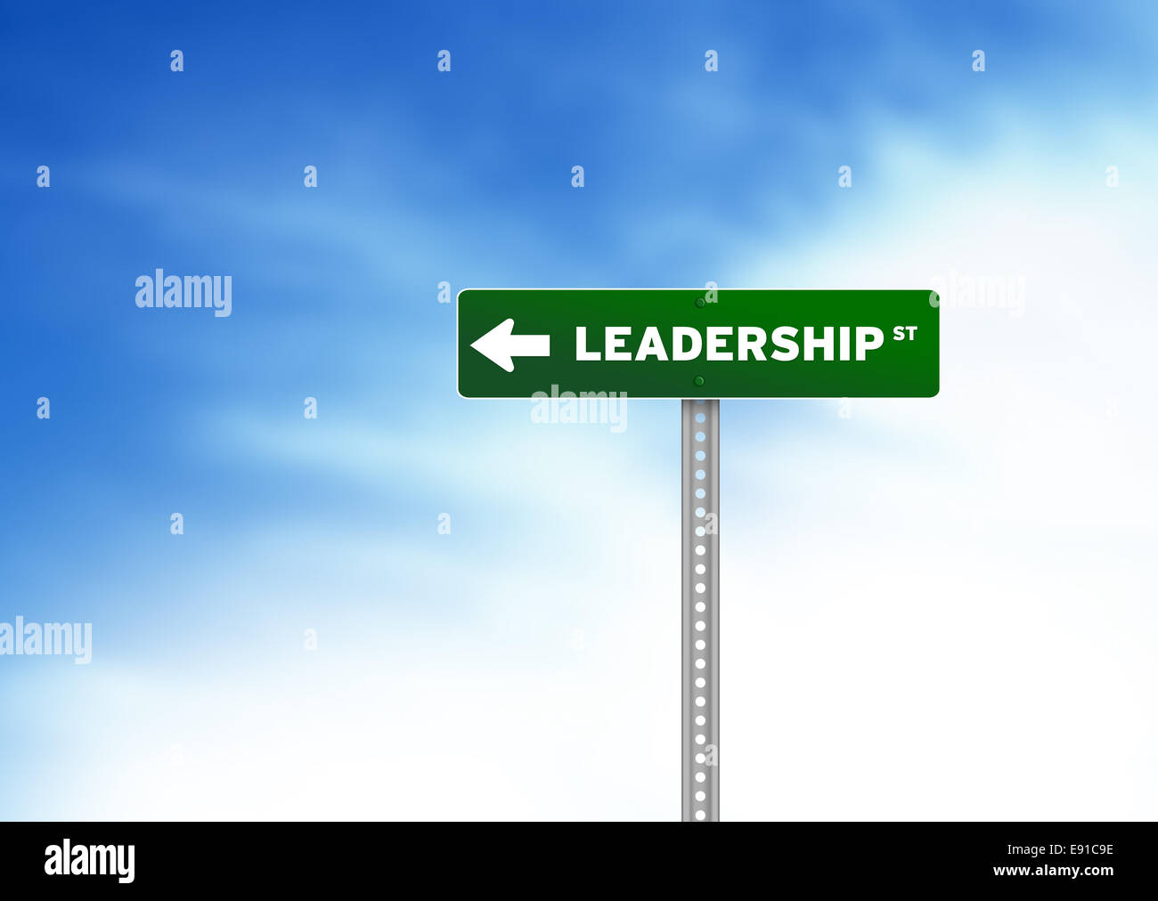 Leadership Road Sign Stock Photo - Alamy
