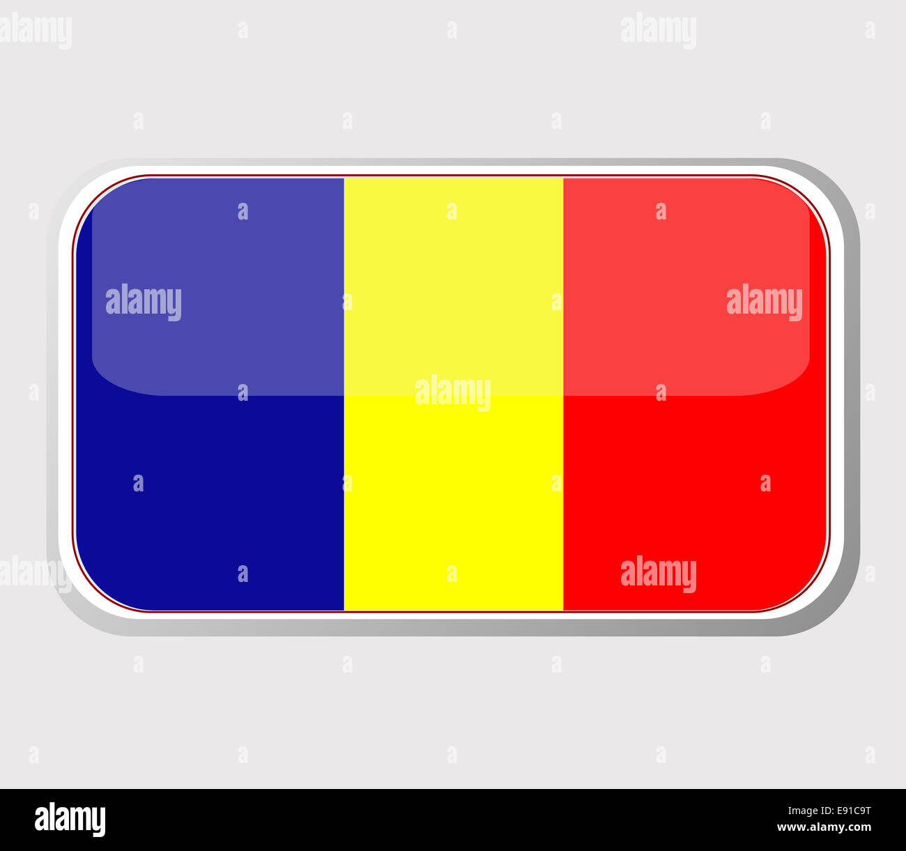 Flag of romania in the form Stock Photo - Alamy