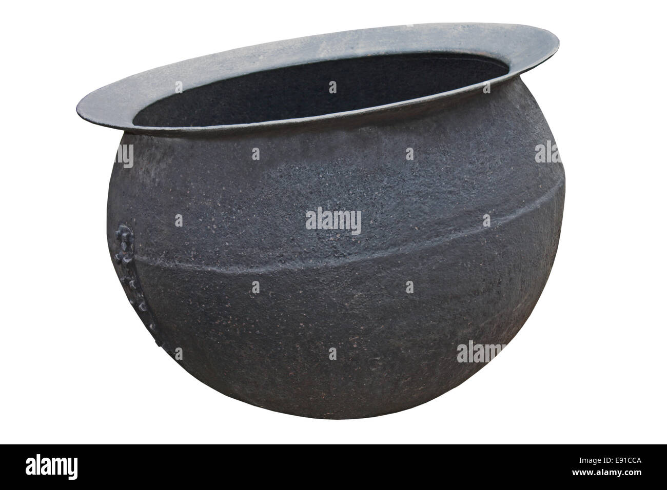 A Traditional Large Black Iron Metal Cauldron Stock Photo - Alamy