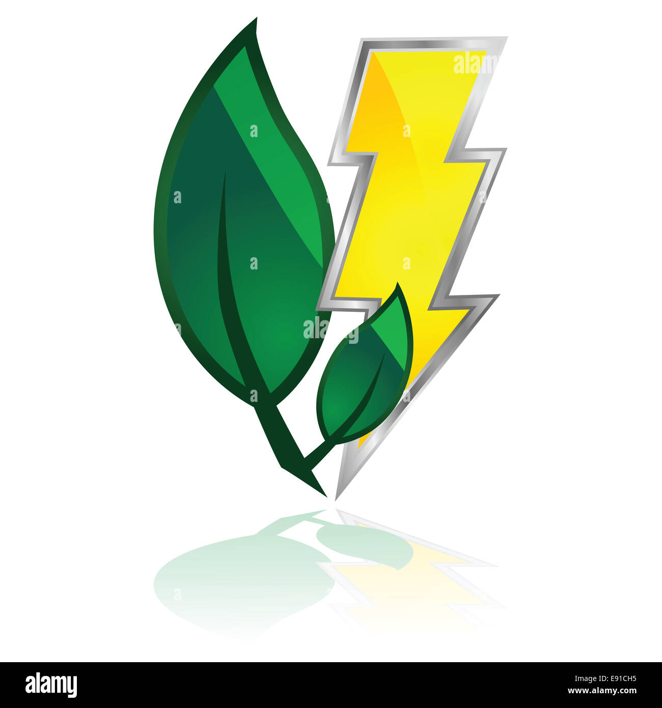 Green power illustration Cut Out Stock Images & Pictures - Alamy