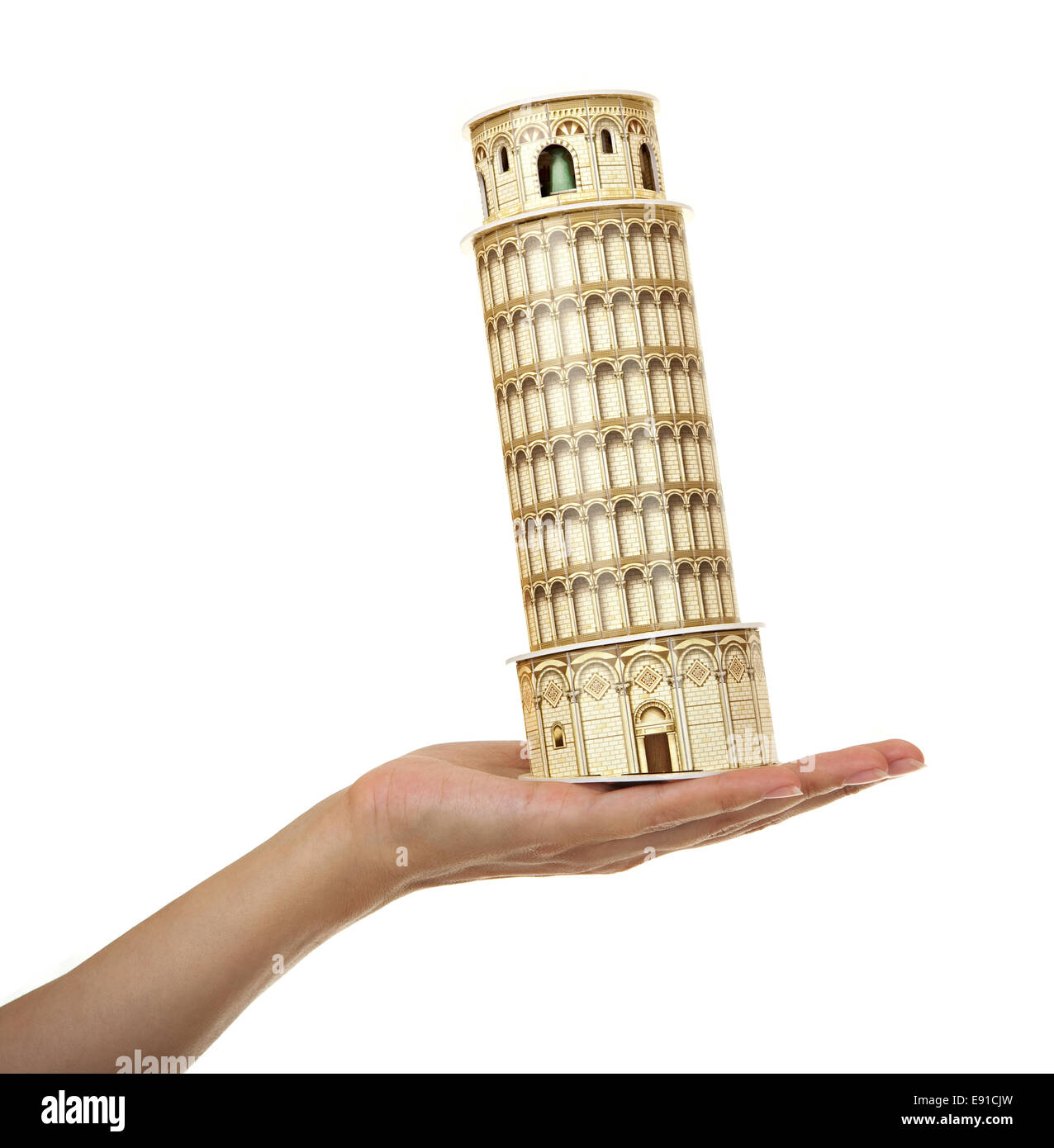 Model Tower of Pisa in the women's hand Stock Photo - Alamy