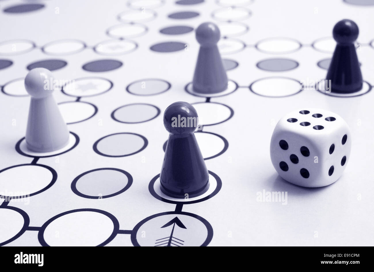 Parlor Game with Dice Stock Photo - Alamy