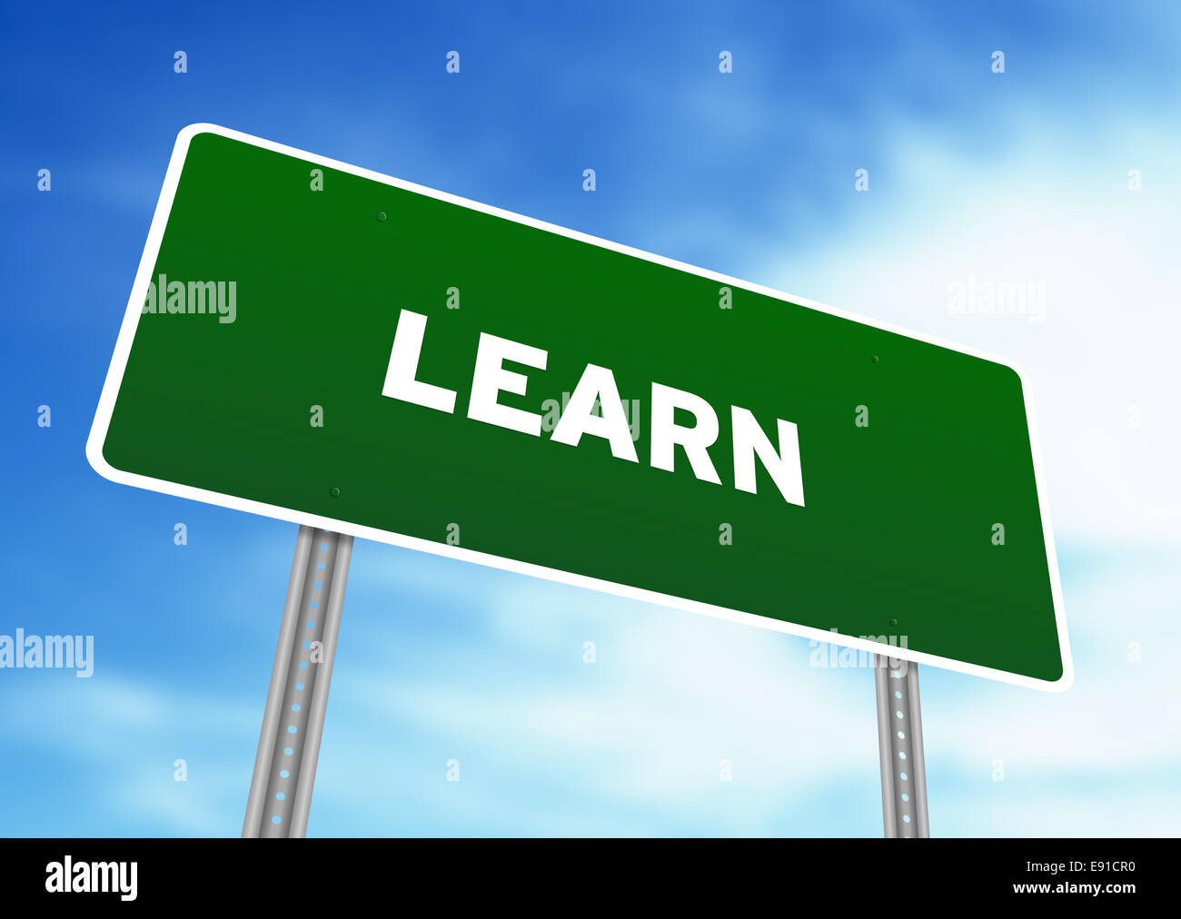 Learn Street Sign Stock Photo - Alamy