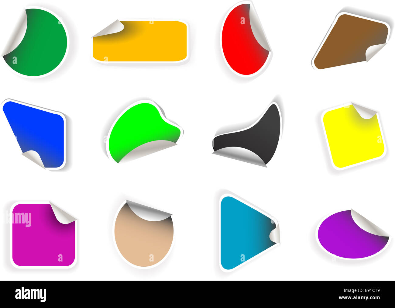 set of colorful stylish stickers Stock Photo - Alamy