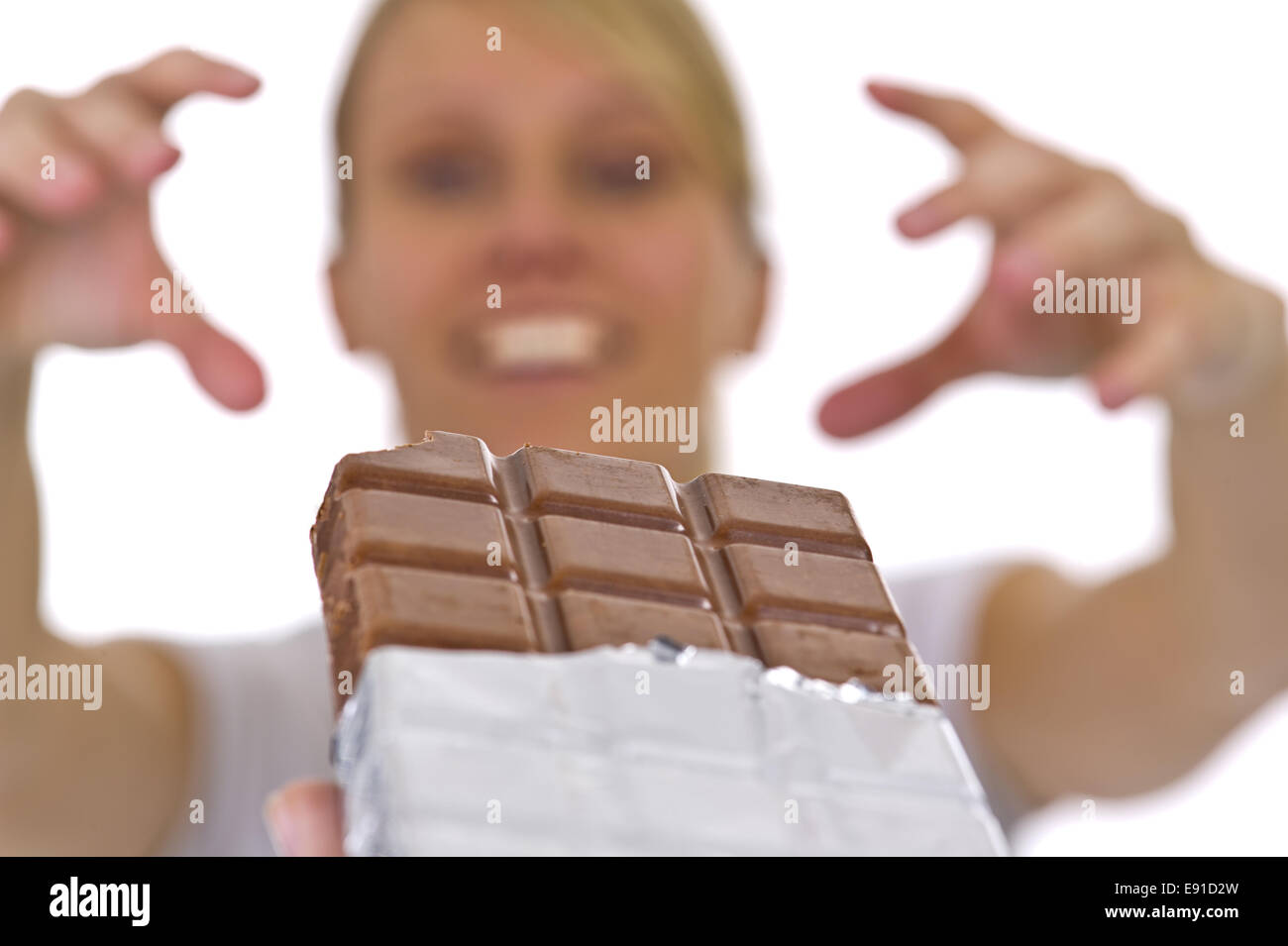 Young women like chocolate Stock Photo - Alamy
