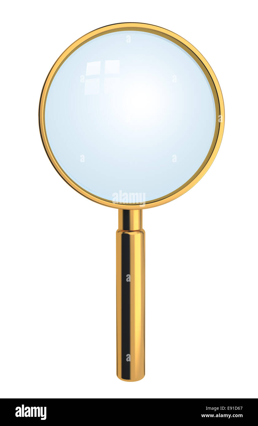 metallic hand lens on white background Stock Photo - Alamy