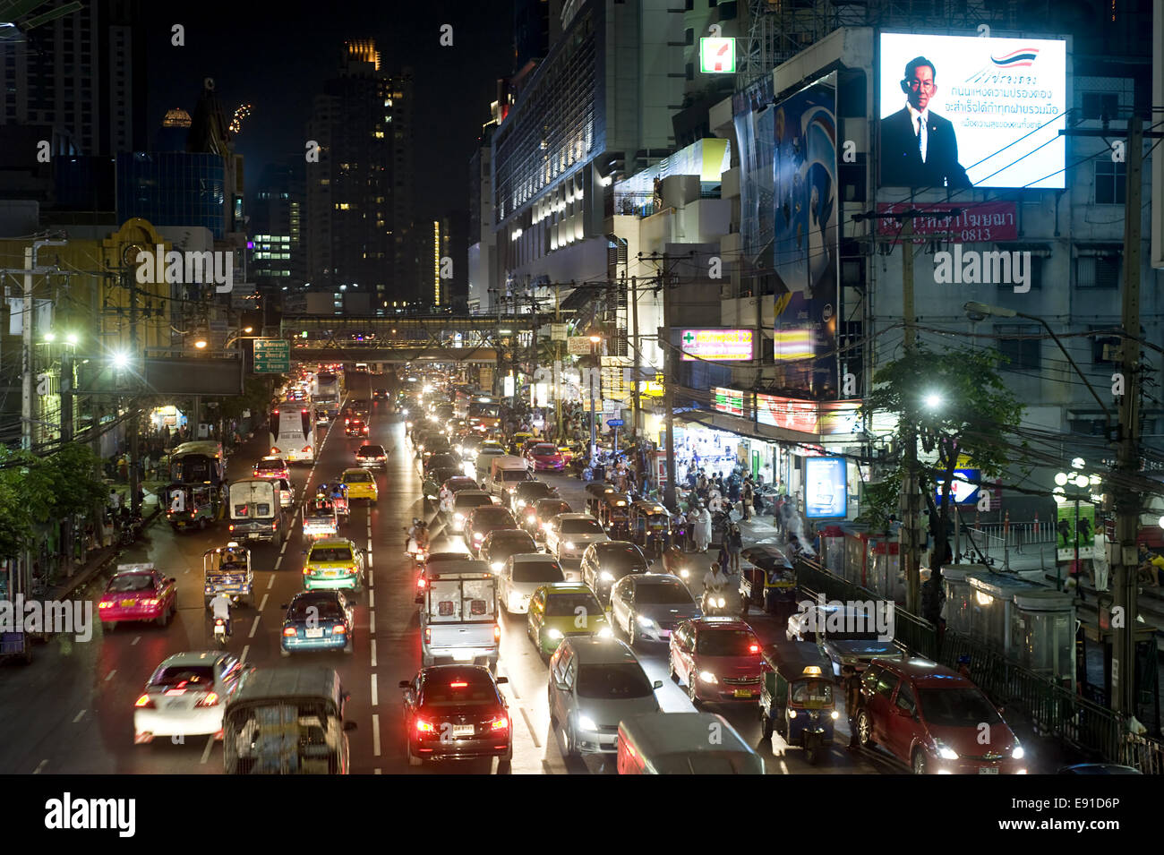 Bangkok cars congestion jam road street thai thailand traffic travel hi ...