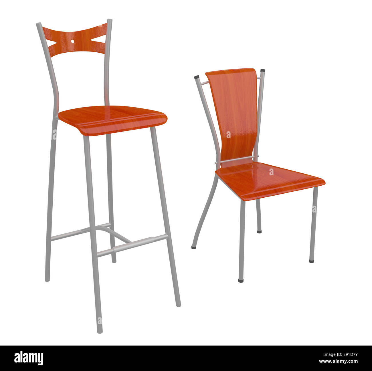 wood chair on white background Stock Photo - Alamy