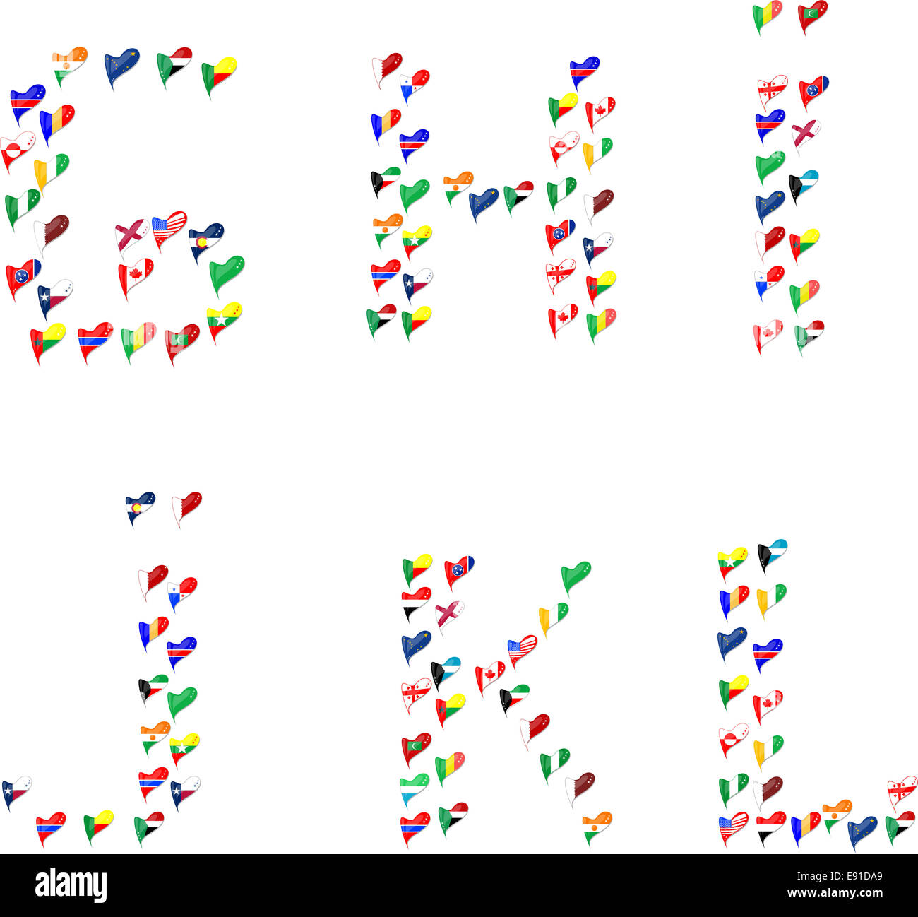 Letters in font made Cut Out Stock Images & Pictures - Alamy