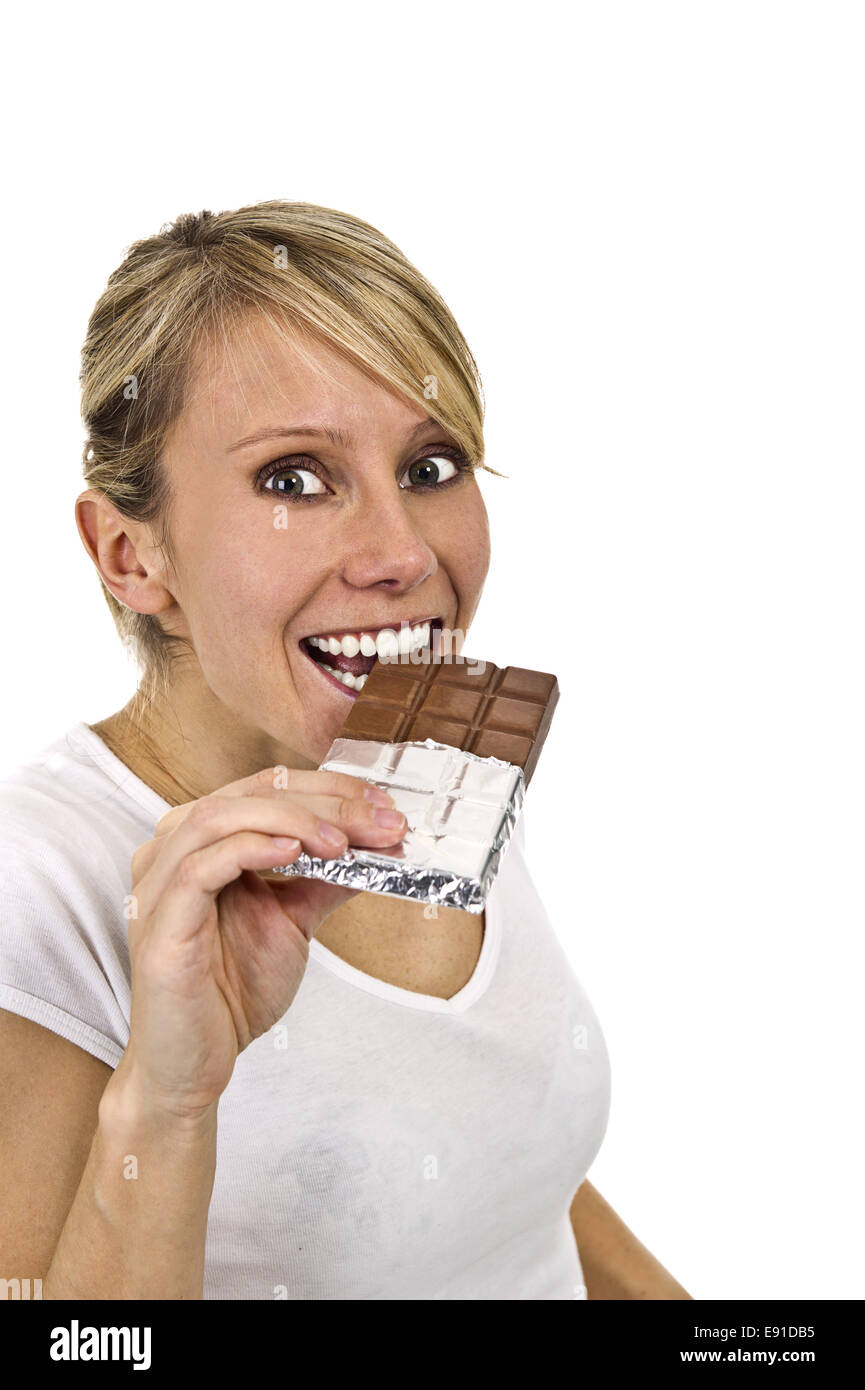 I like to eat chocolate Stock Photo - Alamy