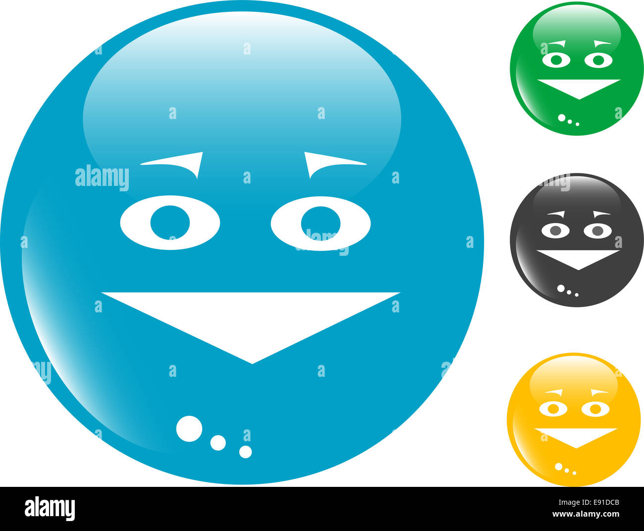 Smile glass button icon Stock Photo - Alamy