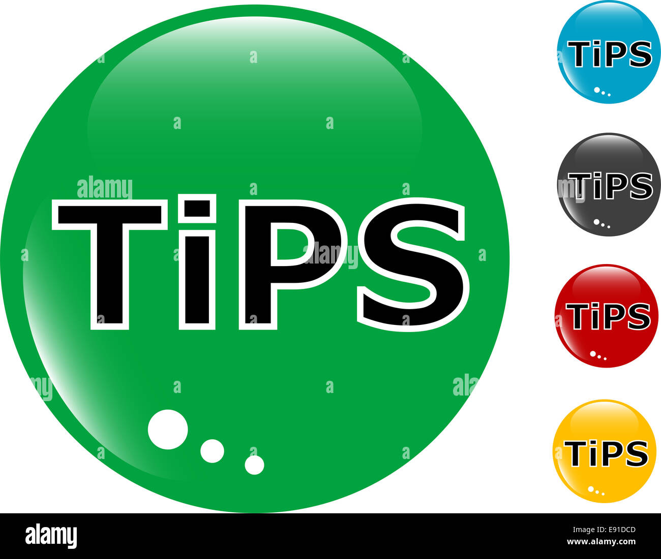 Tips glass button icon Stock Photo - Alamy