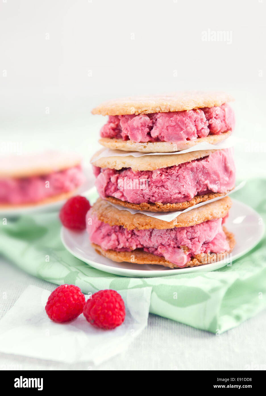 Woman eating ice cream sandwich hi-res stock photography and images - Alamy