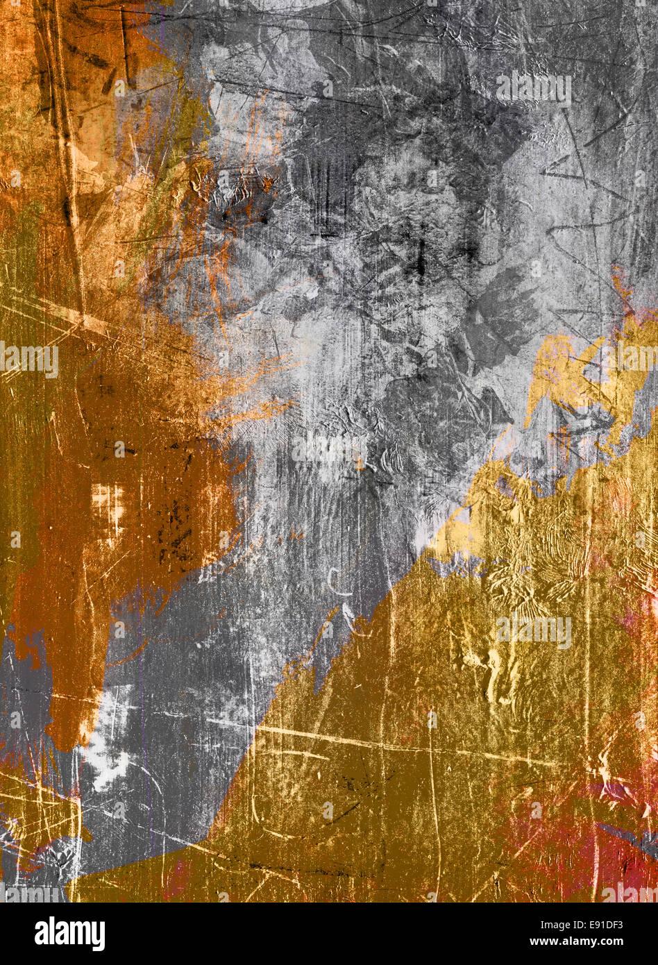mixed media grey gold grunge Stock Photo - Alamy