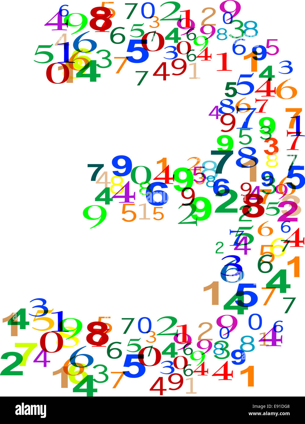 Number 3 Three made from colorful numbers Stock Photo - Alamy