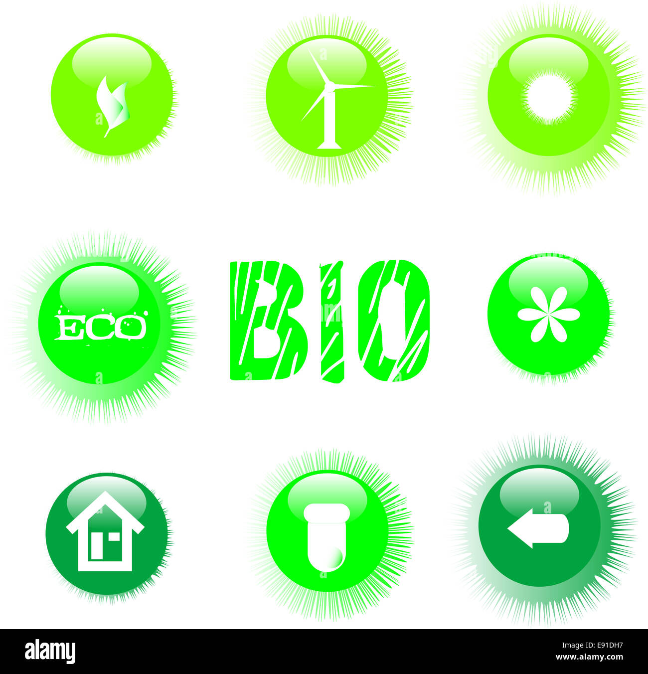 Set eco environment green Cut Out Stock Images & Pictures - Alamy