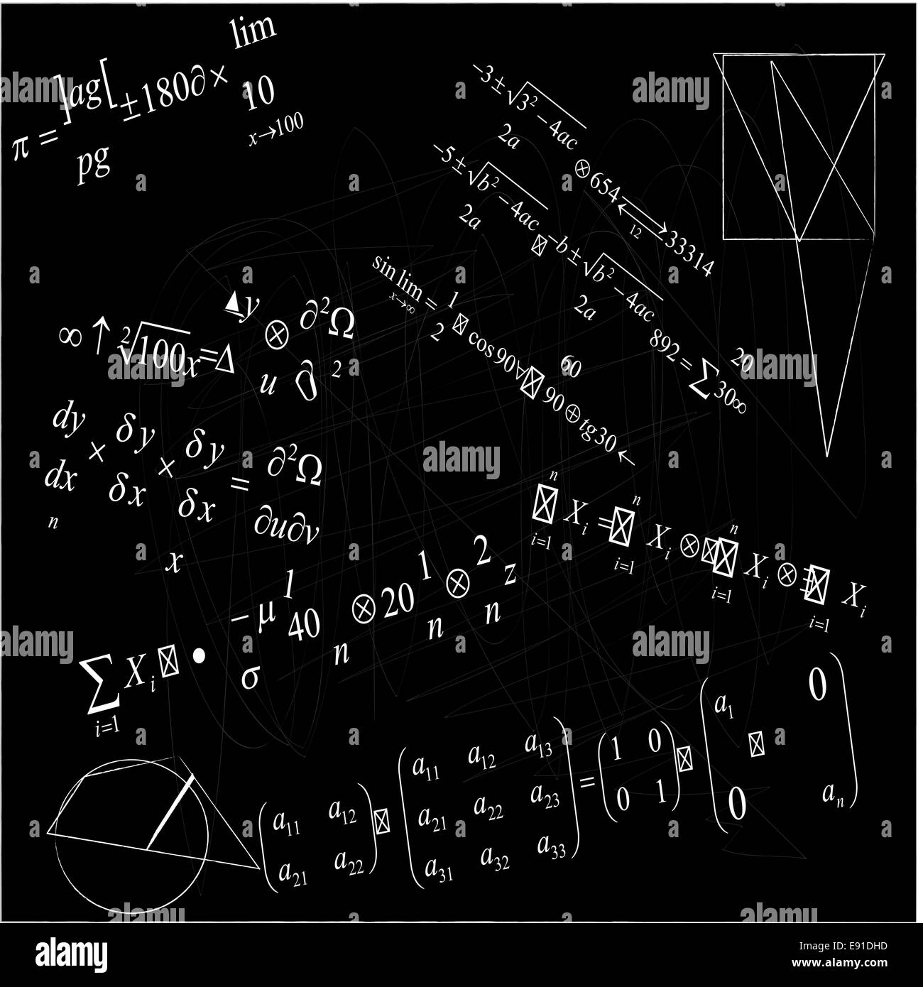 Math equation on white Black and White Stock Photos & Images - Alamy