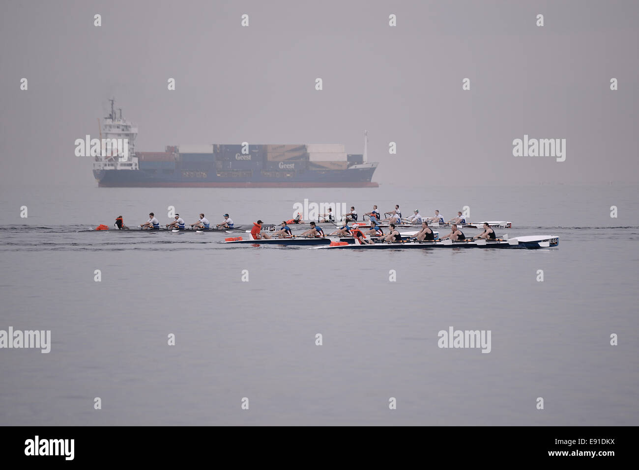 Thessaloniki, Greece. 17th Oct, 2014. A rowing race at the northern ...