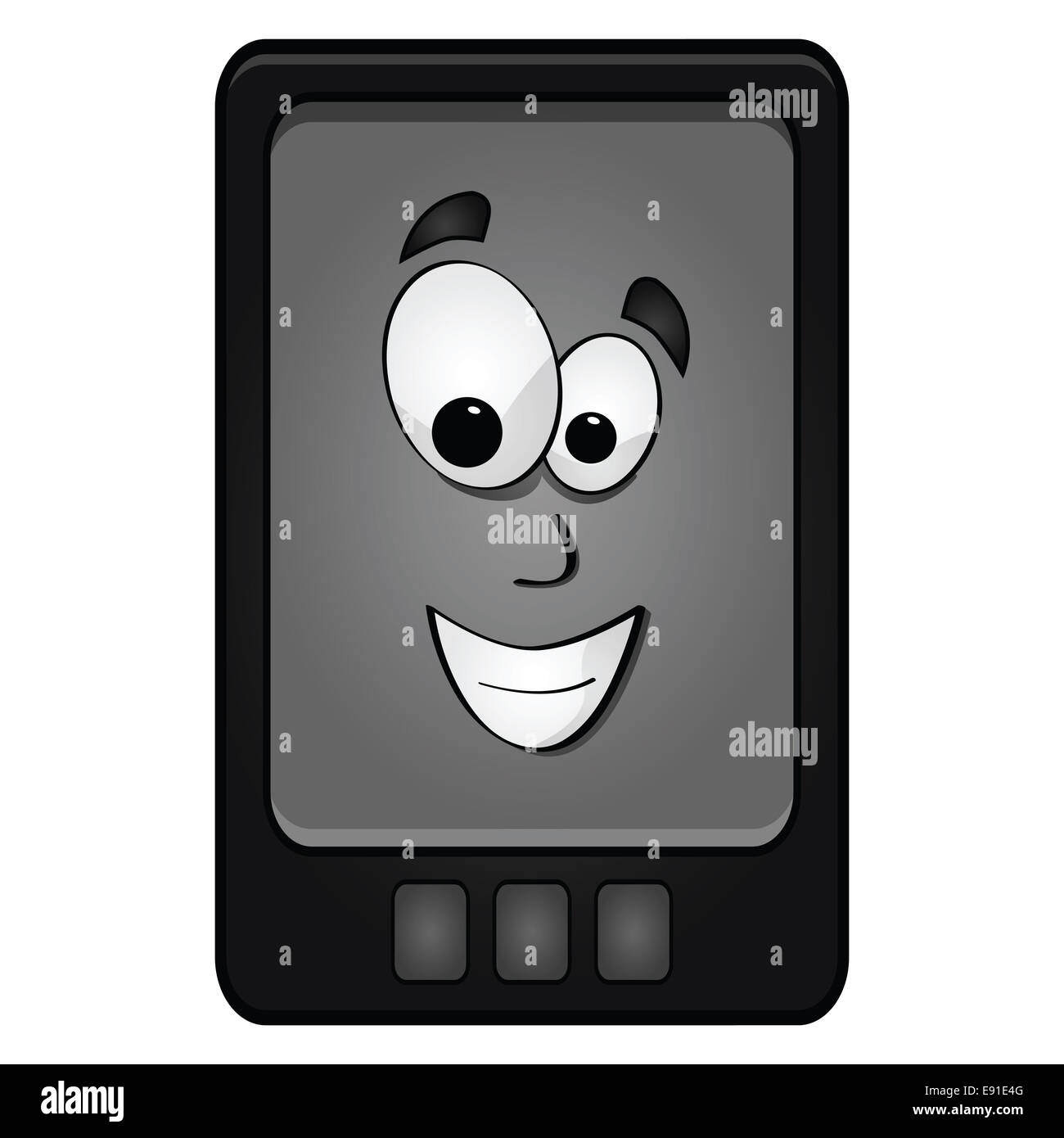 Happy face smartphone cartoon hi-res stock photography and images - Alamy