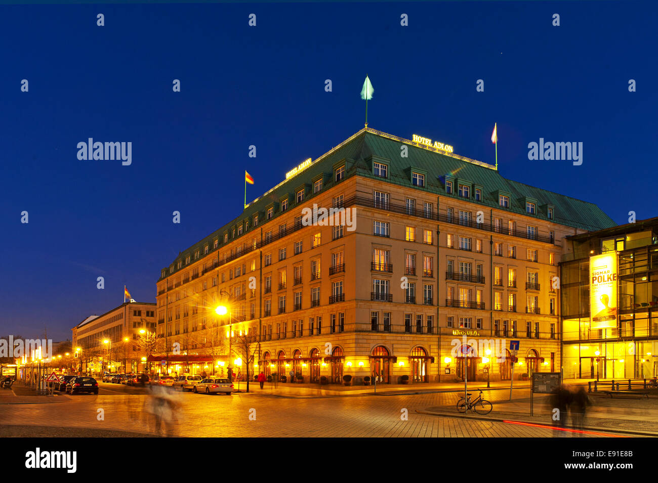 Hotel Adlon by night Stock Photo - Alamy