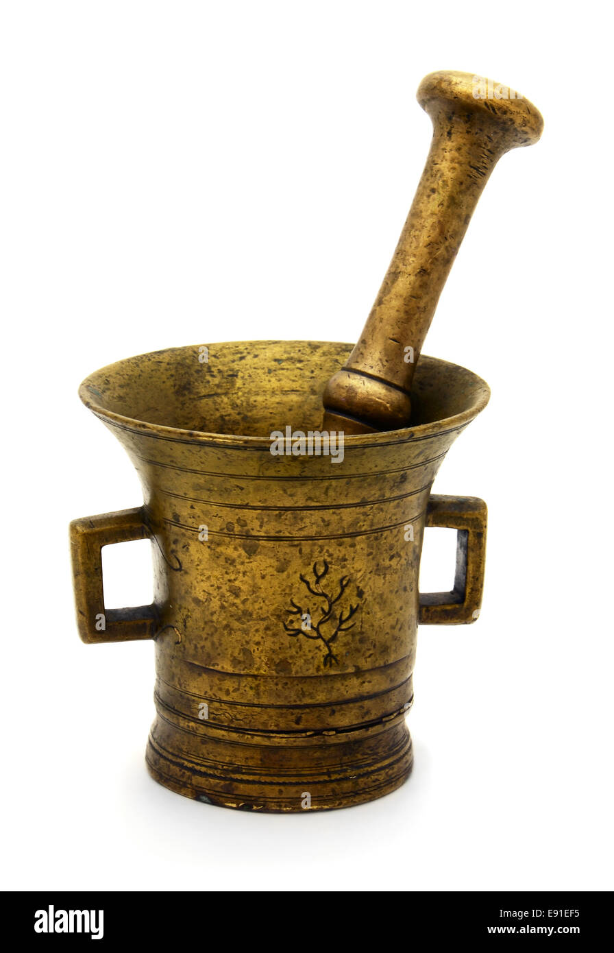 Old bronze mortar Stock Photo - Alamy