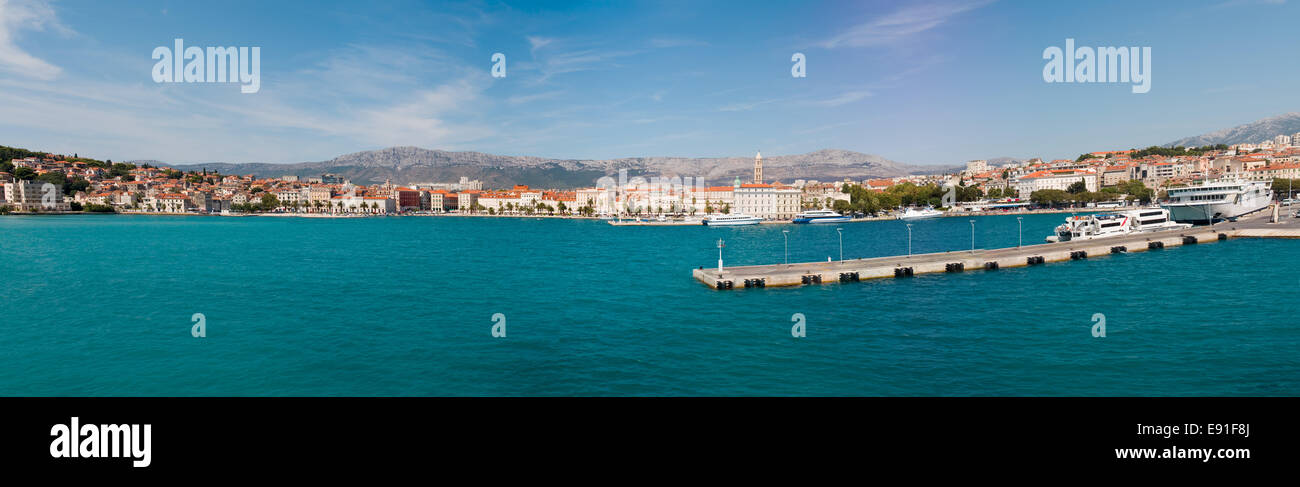 Town Split panorama Stock Photo - Alamy