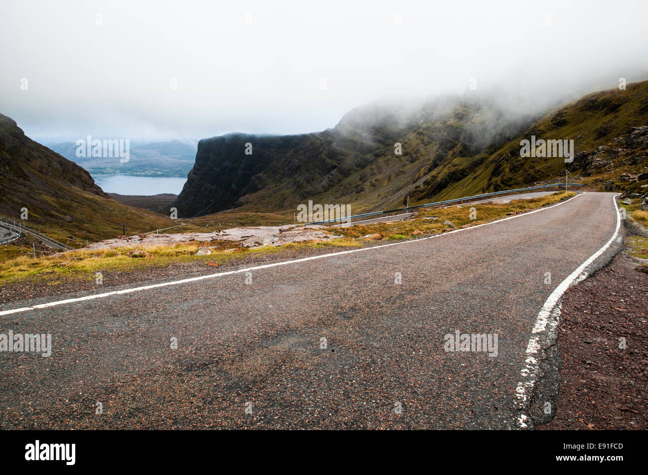 Roadside view from up among the hills and mountains of western Scotland ...