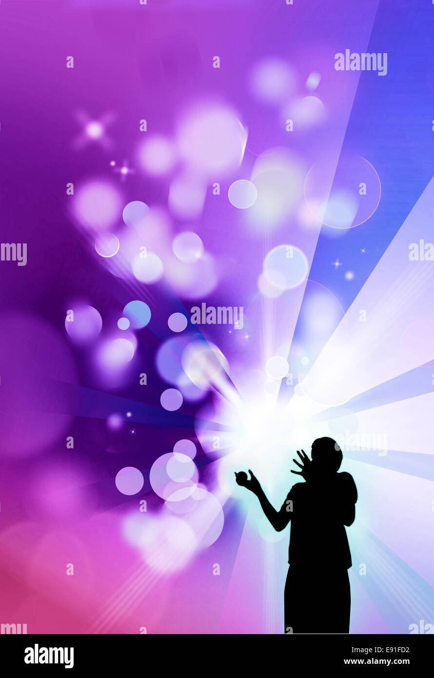 magician performing lights Stock Photo - Alamy